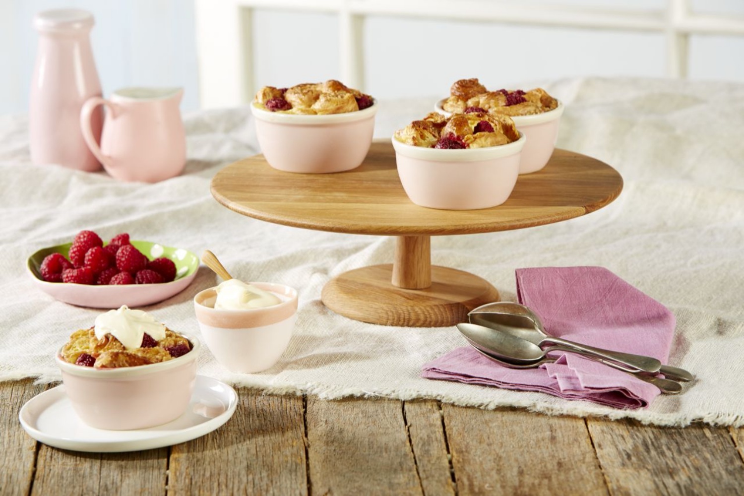 Raspberry & Croissant Custard Puddings | Bulla