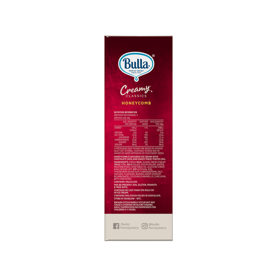 Bulla Creamy Classics Sticks - Honeycomb | Bulla
