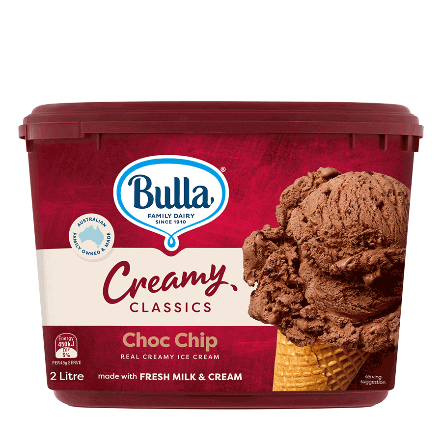 Bulla Creamy Classics Ice Cream Tubs Choc Chip Bulla