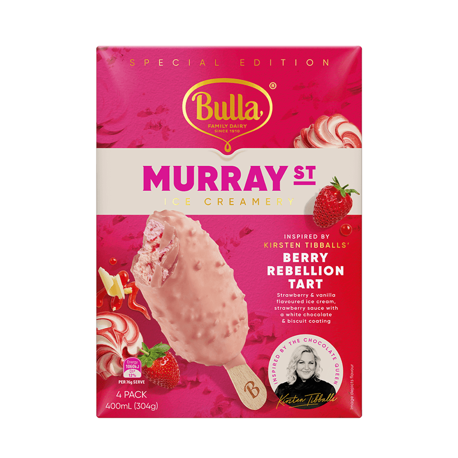 Bulla Murray Street Ice Creamery Sticks Berry Rebellion Tart Bulla
